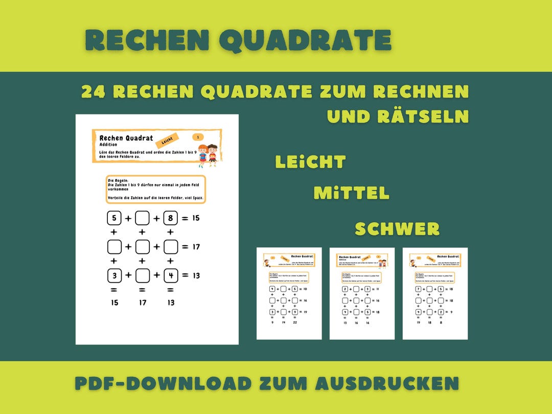 Calculate Squares to Practice Addition, Calculate and Puzzle With Tens ...