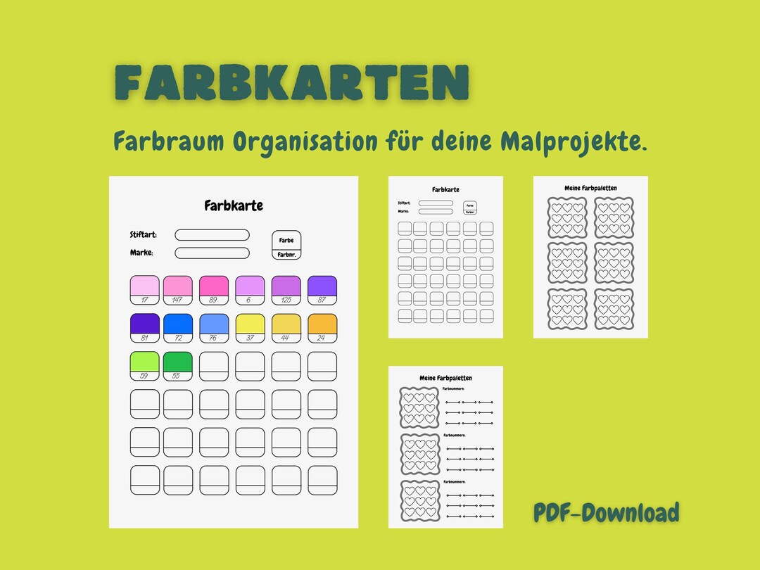 Print Template for Color Chart, Color Fan, Color Tracker, Color Book ...