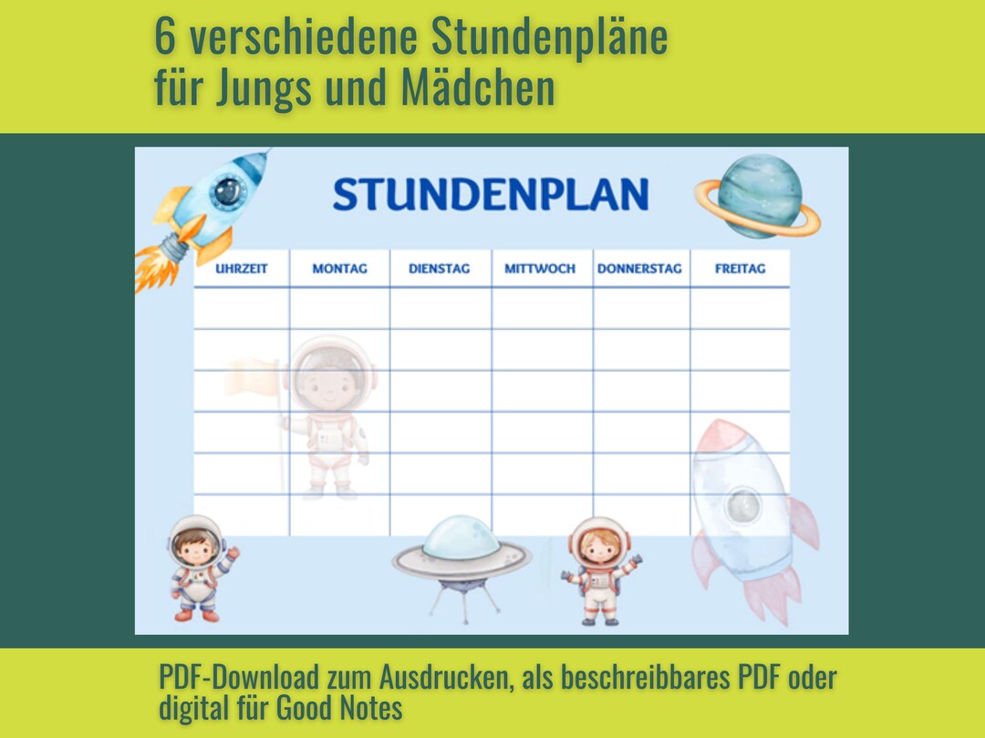 Primary School Timetable for Girls and Boys as Well as for Parents to ...