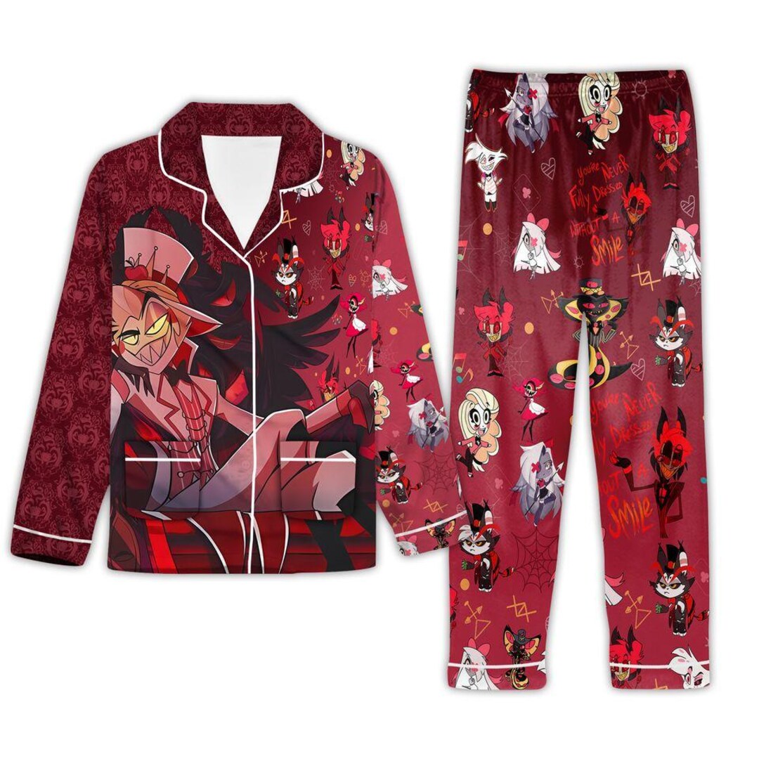 Hazbin Hotel Pajamas Sets, Hazbin Angel Dut Women Pajamas, Alastor ...
