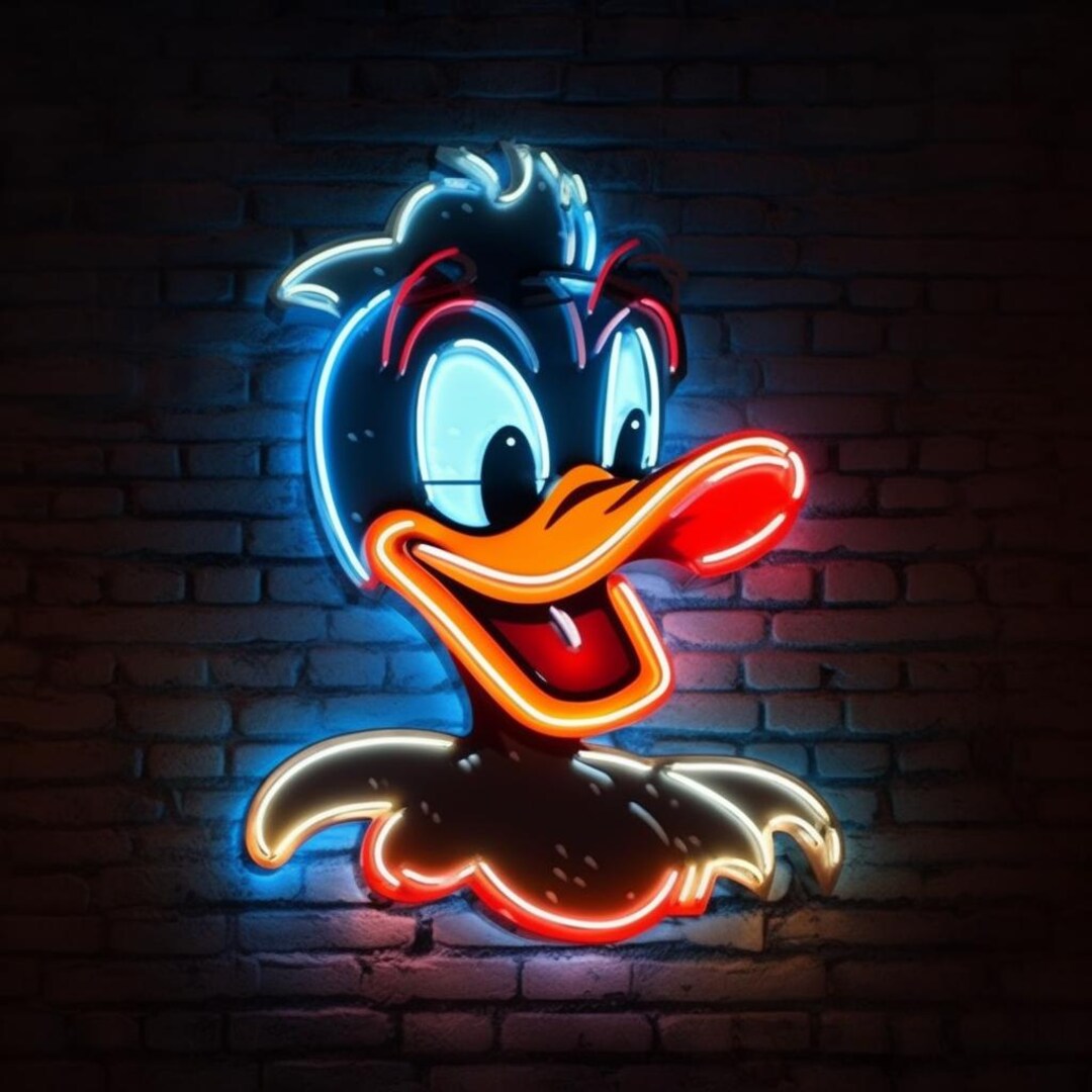 Fun Cartoon Duck LED Neon Sign, Vibrant Wall Decor for Kids Room ...