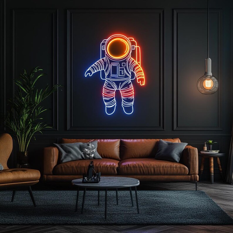 Astronaut LED Neon Sign, Futuristic Space-themed Wall Light for Gamers ...