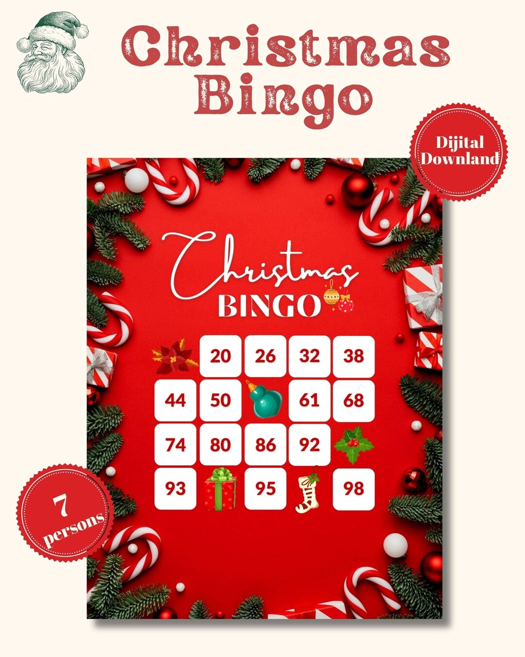 Christmas Noel Bingo Game, Bingo Cards, Perfect for Family Gatherings ...
