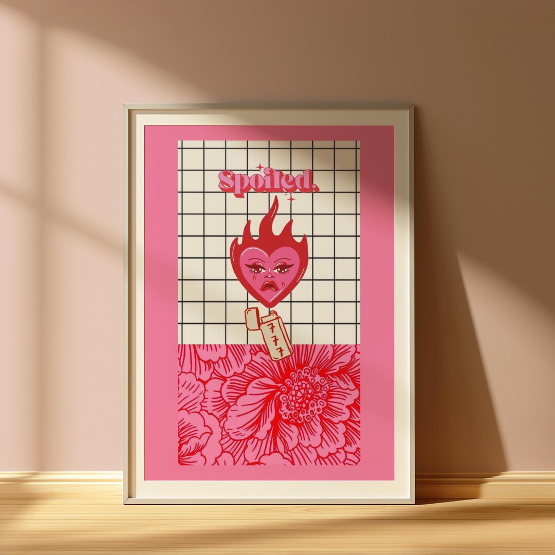 Spoiled Poster – Y2K Crybaby Wall Art – Sad Heart Digital Print ...
