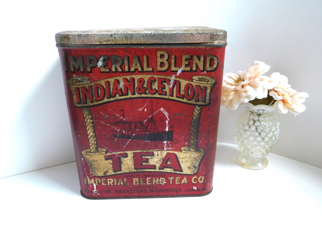 Vintage Red Tea Tin Imperial Blend Tea Company - Etsy