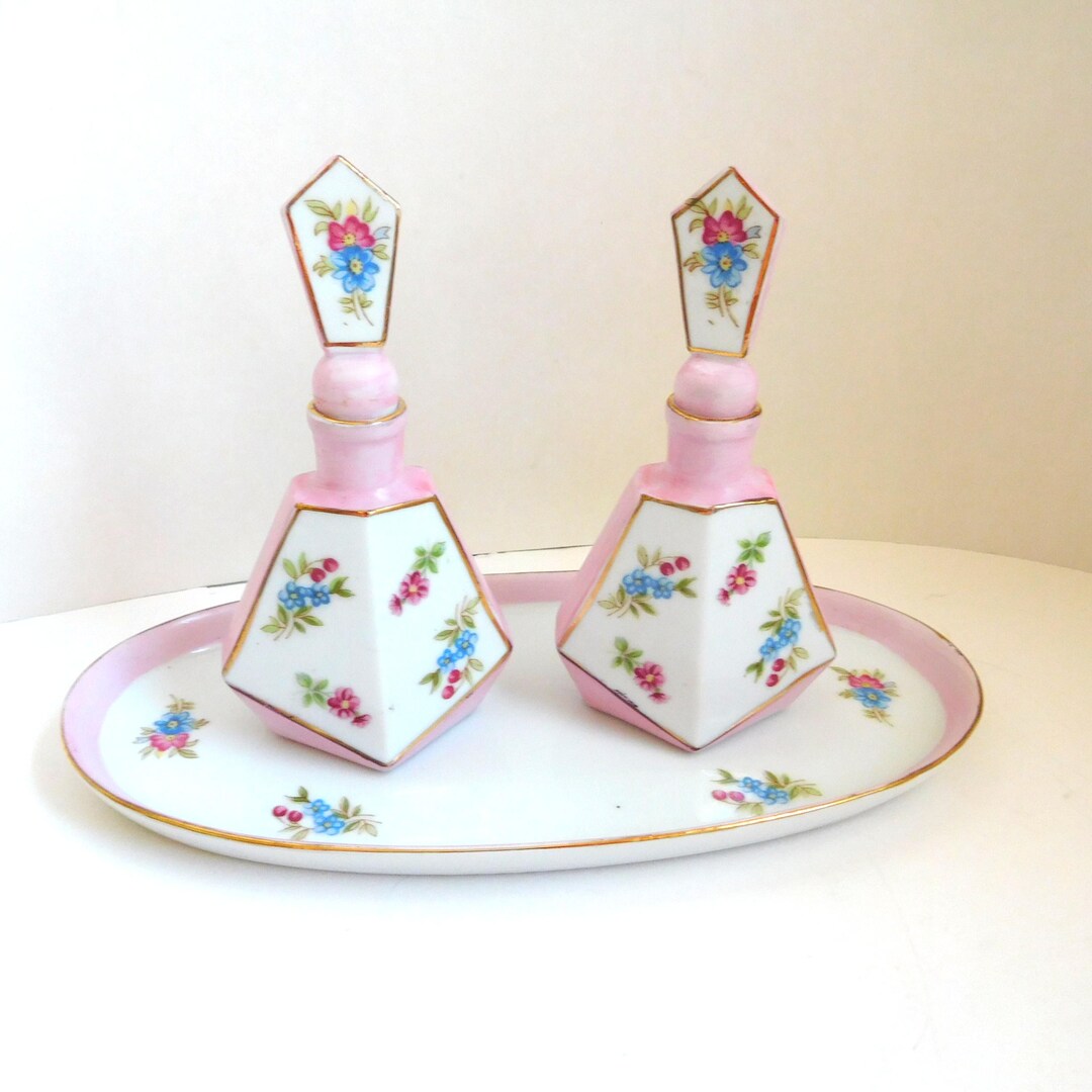 Vintage Perfume Bottles With Matching Tray Vanity Set Made in Japan - Etsy