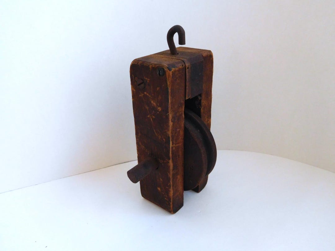 Antique Wood Pulley Handmade 6 Inches Long - Etsy