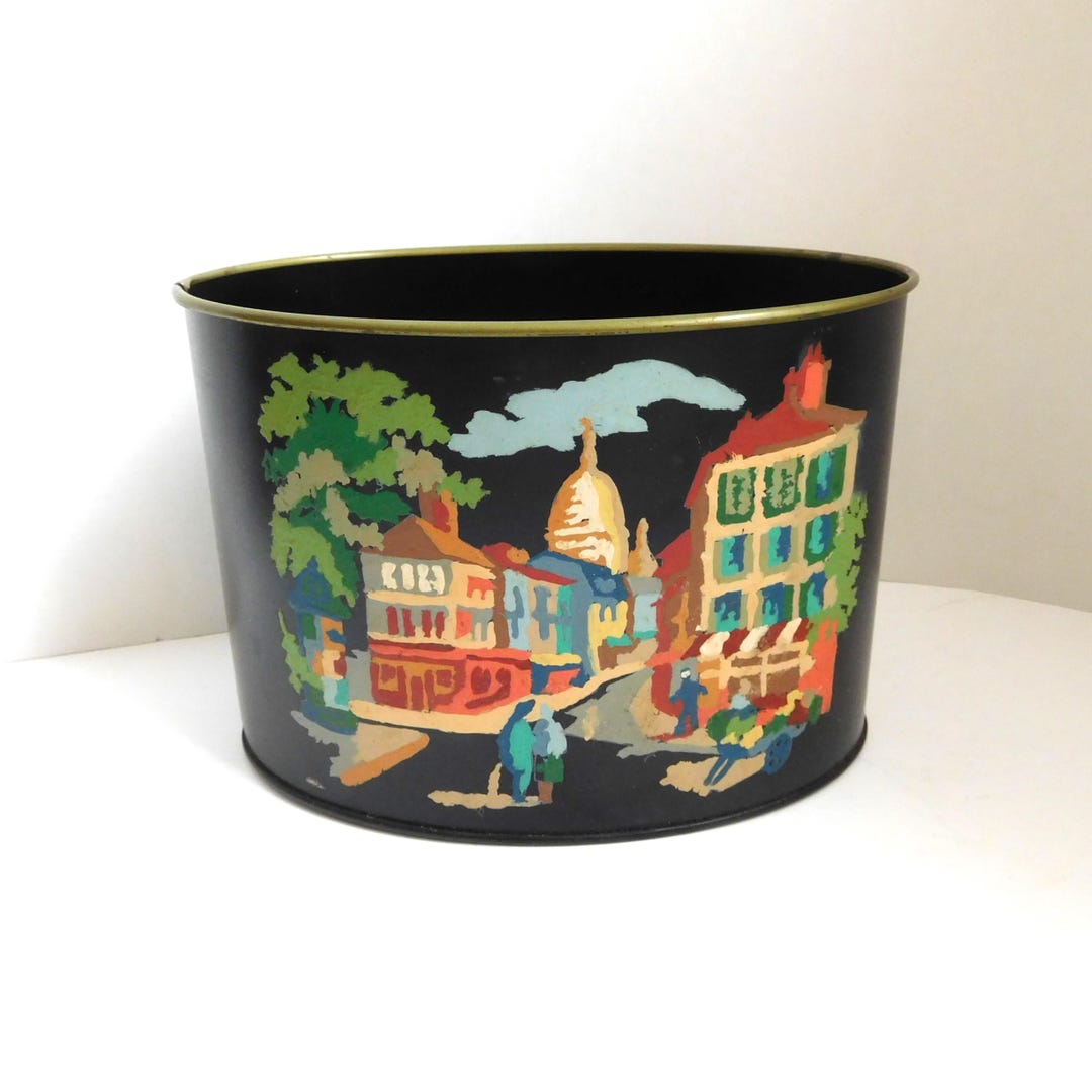 Vintage Black Metal Mail Caddy Hand Painted - Etsy