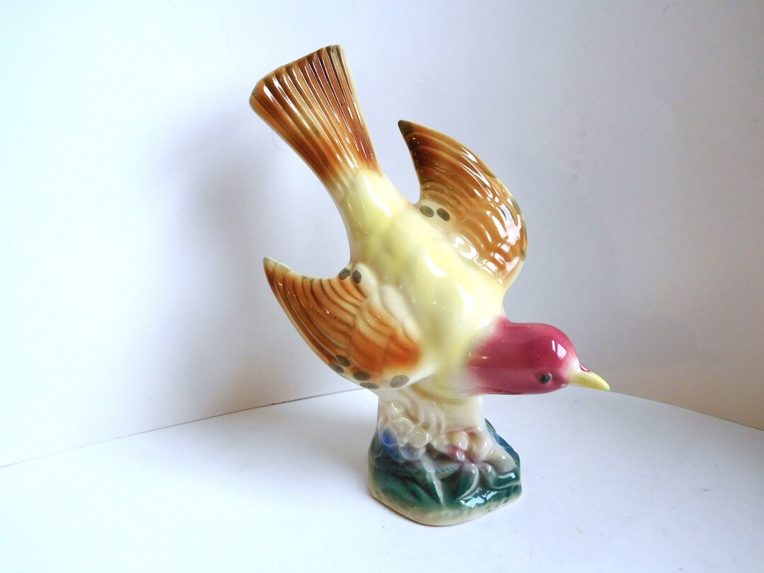 Vintage Large Bird Figurine - Etsy
