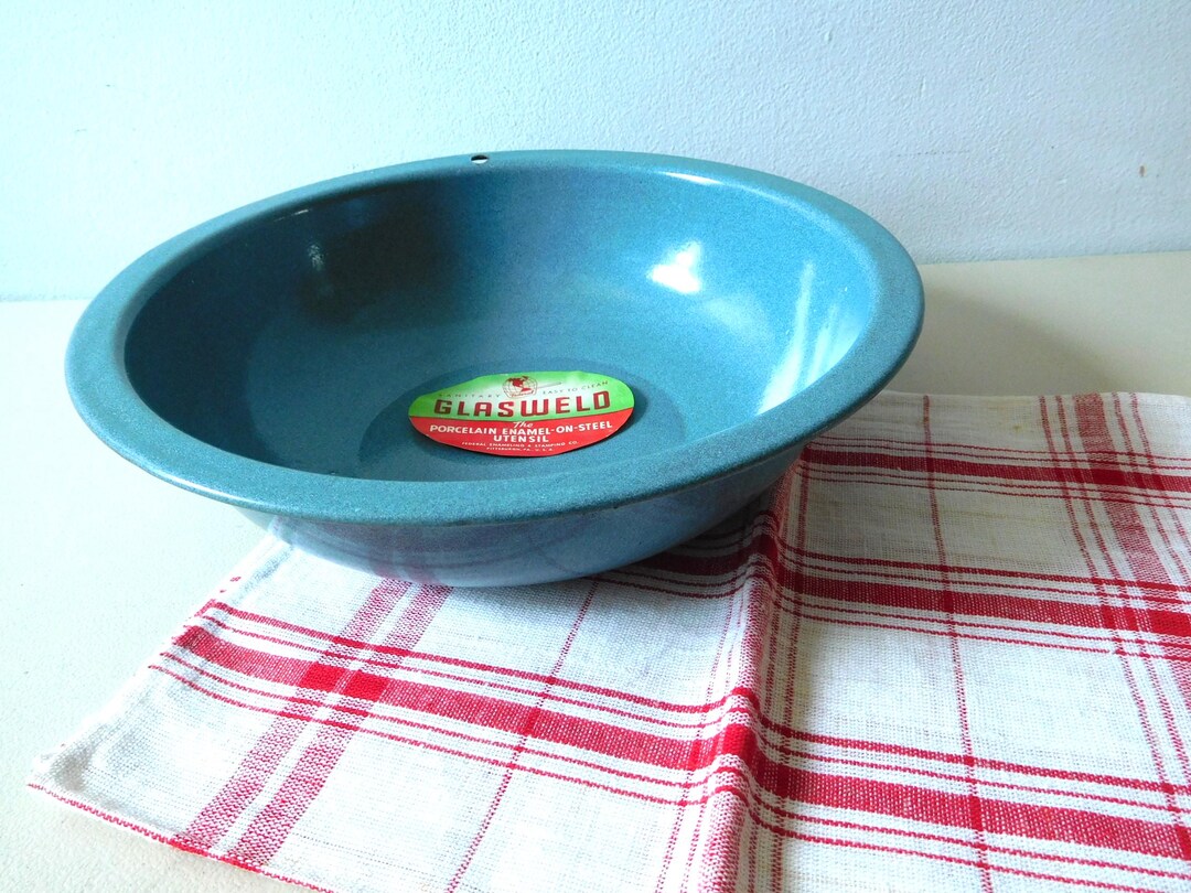 Vintage Glasweld Enamel Steel Bowl Gray - Etsy