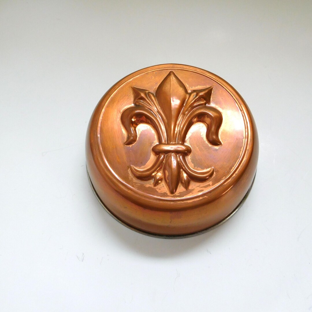 Vintage Copper Round Fleur De Lis Mold With Hanger - Etsy
