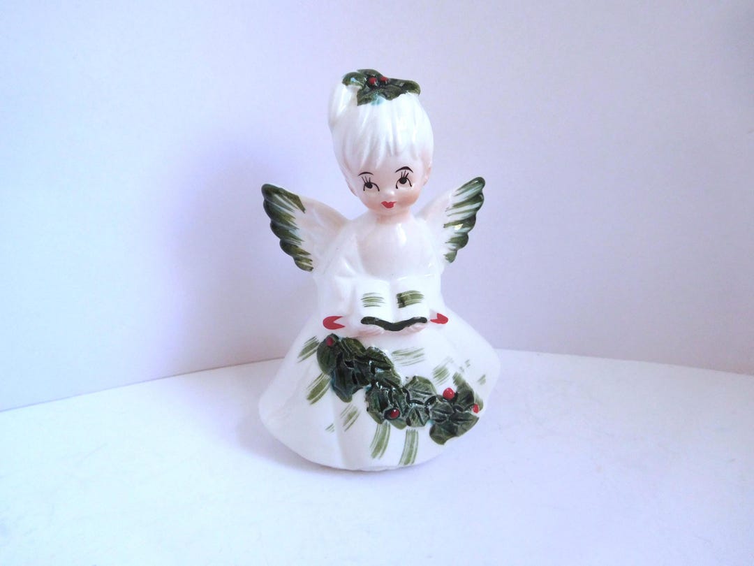 Vintage Lefton Christmas Angel With Holly - Etsy