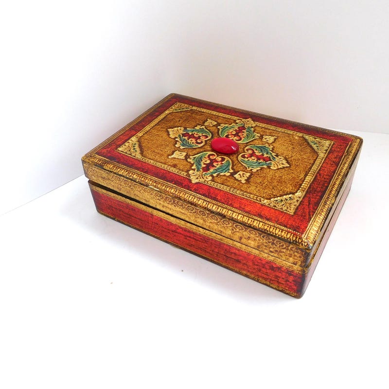 Italian Florentine Red Box - Etsy