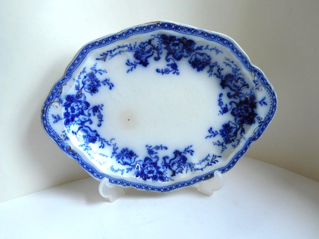 Antique Flow Blue Dish Johnson Brothers Serving Dish Richmond Pattern ...