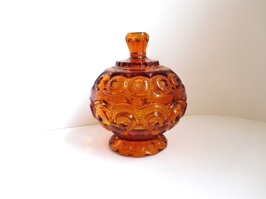 Vintage Moon and Stars Dish With Lid L E Smith - Etsy