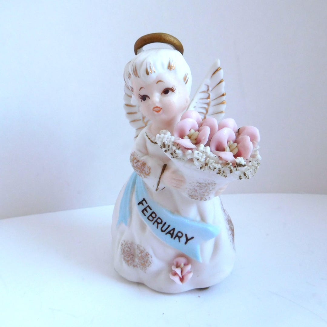 Lefton February Birthday Angel Figurine - Etsy