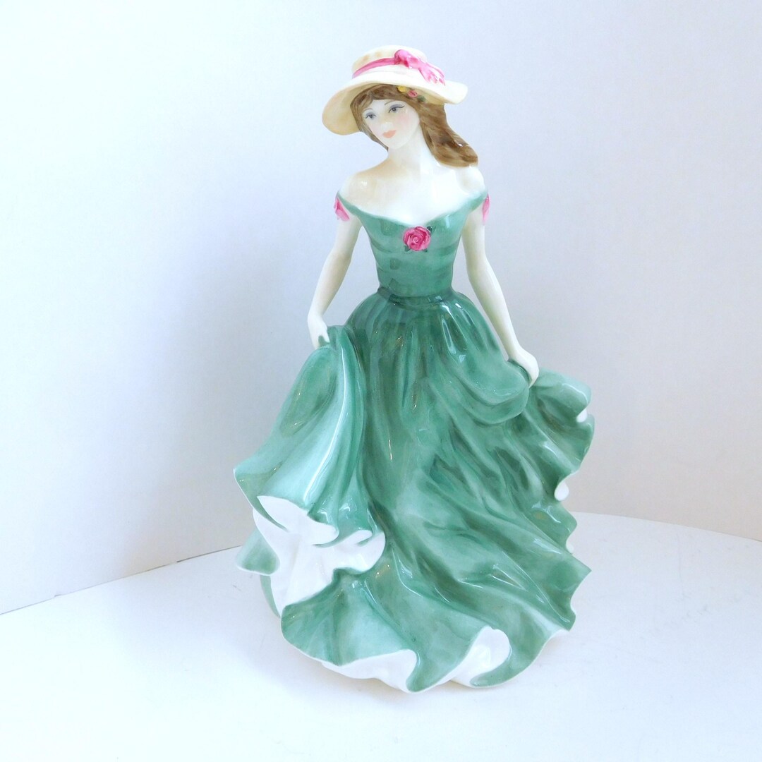 Vintage Royal Doulton Best Wishes Lady Figurine in Green Dress 1998 - Etsy