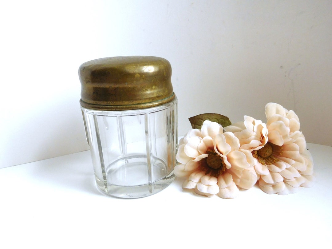 Vintage Glass Jar With Metal Lid - Etsy