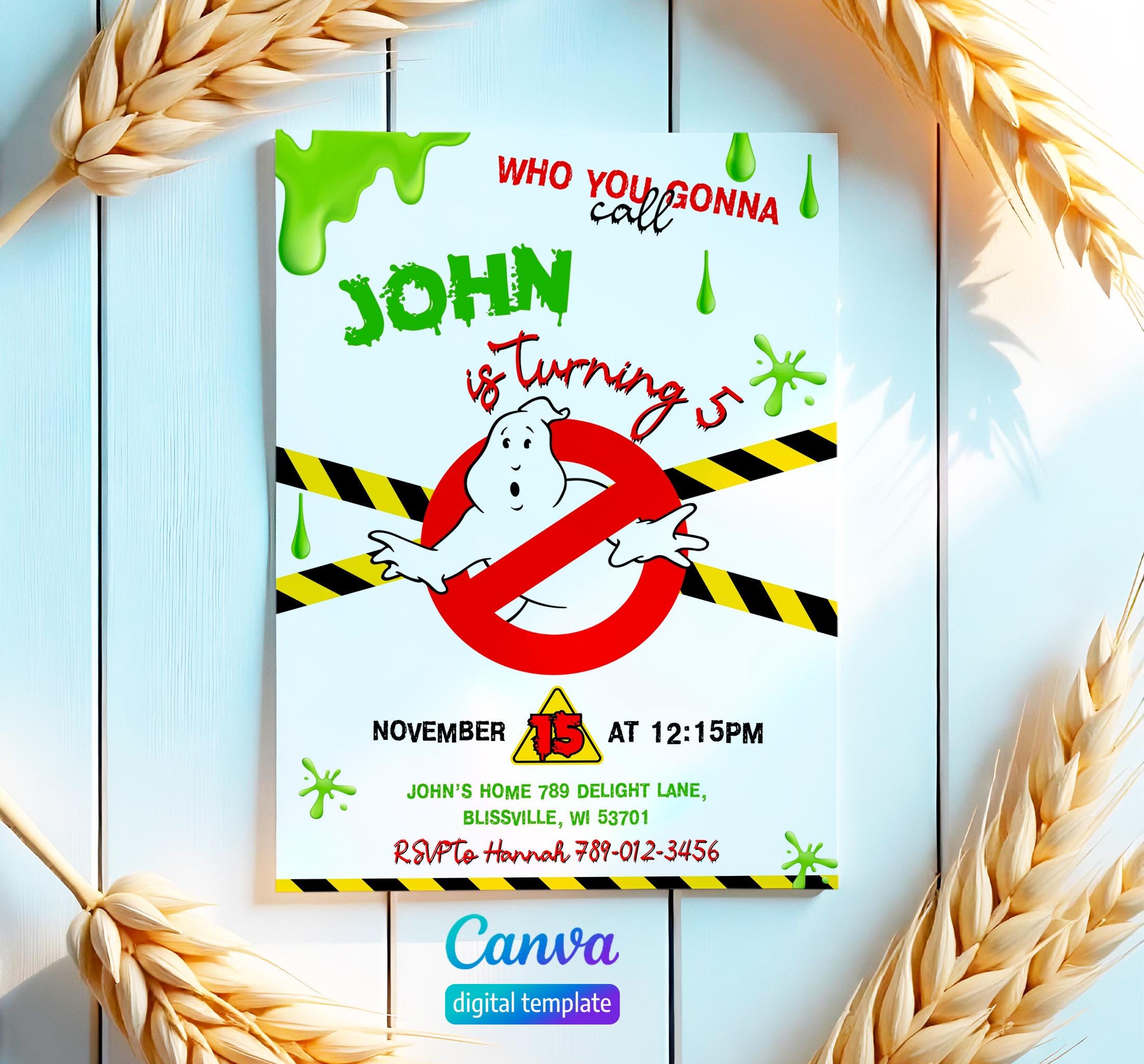 Ghostbusters Birthday Invitation, Printable Editable Invite, Frozen ...