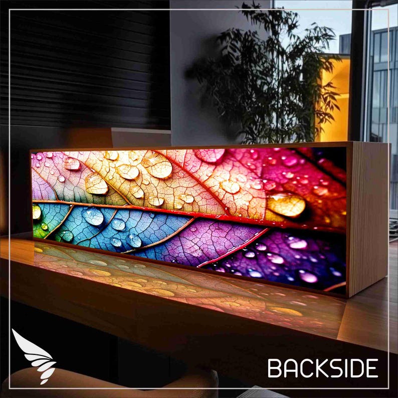 Floral LED Lightbox: Double Sided Botanical Art, Remote Dimmer ...