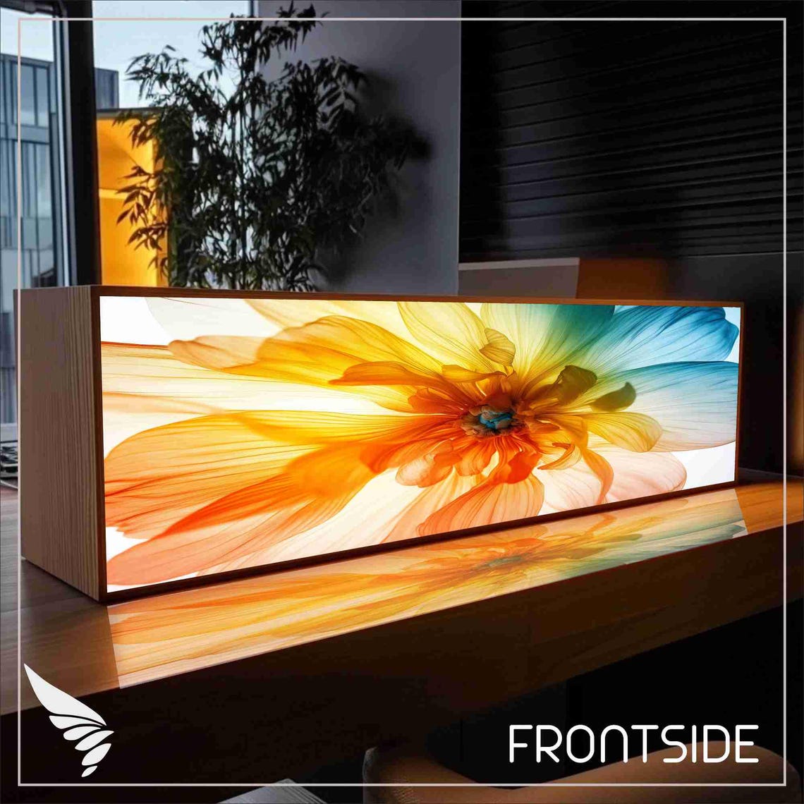 Floral LED Lightbox: Double Sided Botanical Art, Remote Dimmer ...