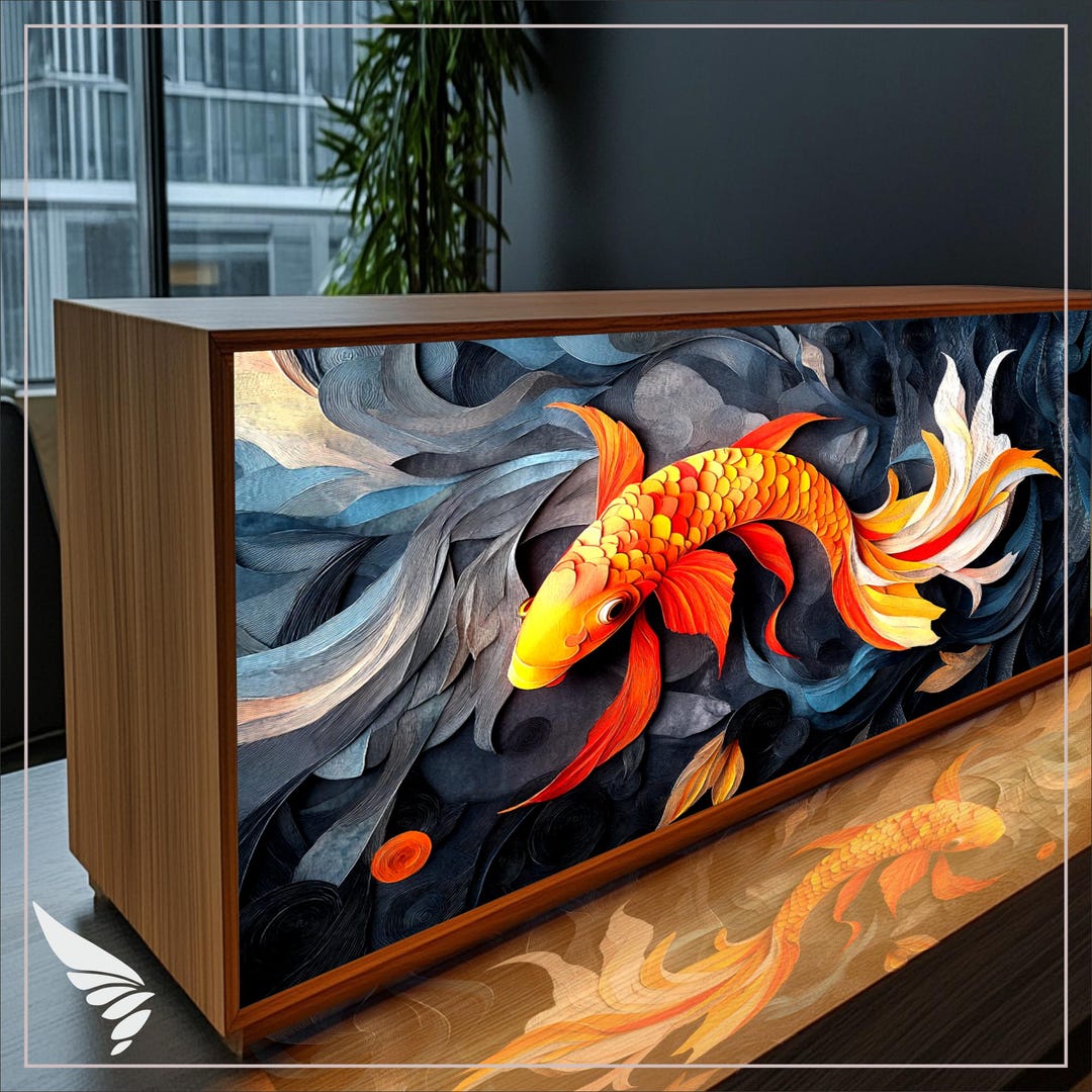 Handmade Koi LED Lightbox: Japanese Zen Decor With Remote - Etsy