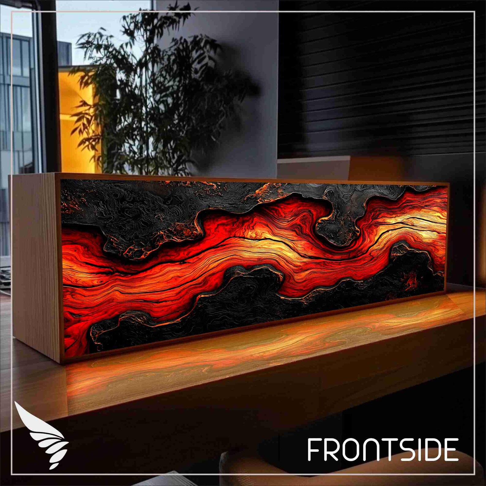 Handmade Marble Pattern LED Lightbox: Dimmable Abstract Stone Art Lamp ...