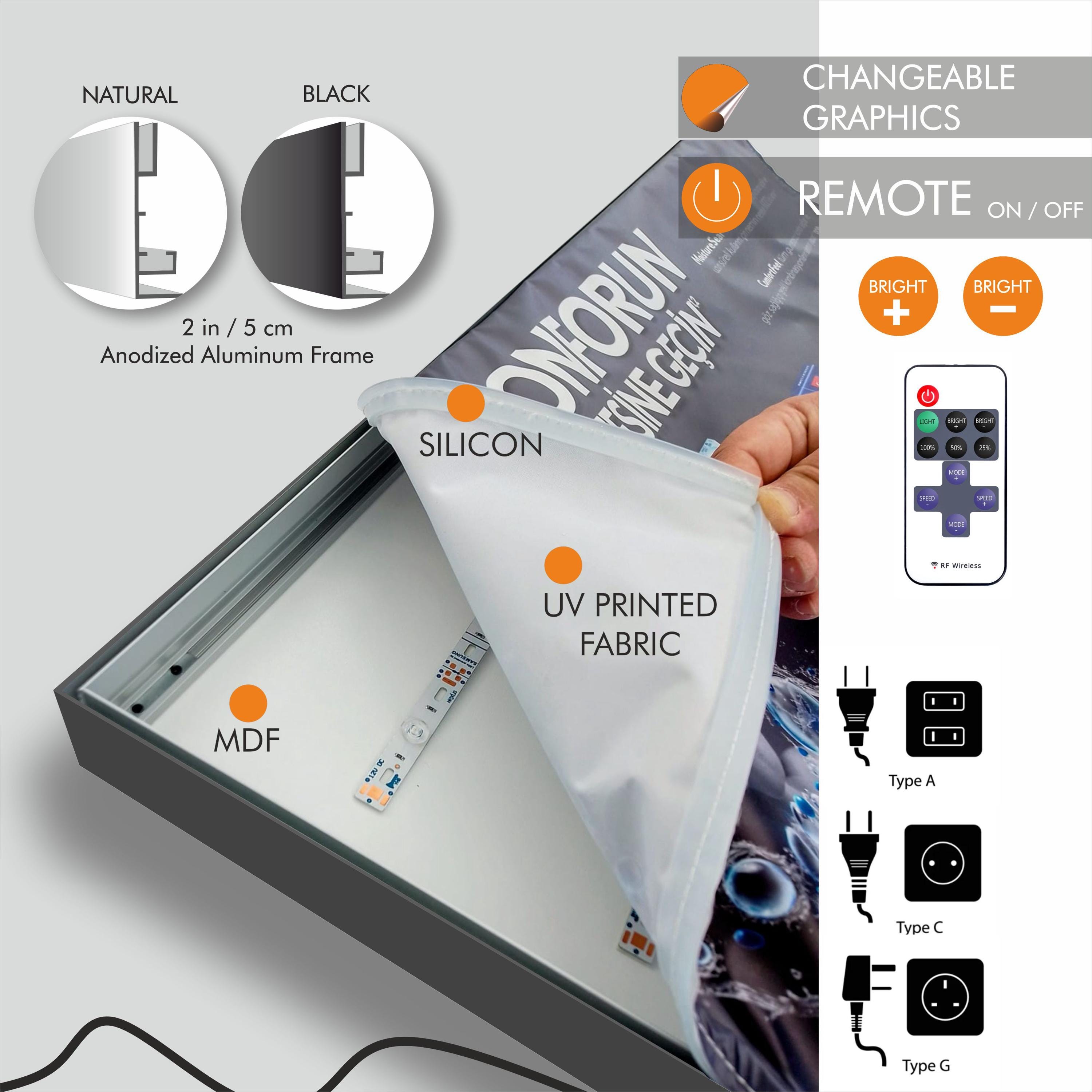 Custom LED Lightbox Wall Art: Dimmable Backlit Photo Frame, Artwork ...