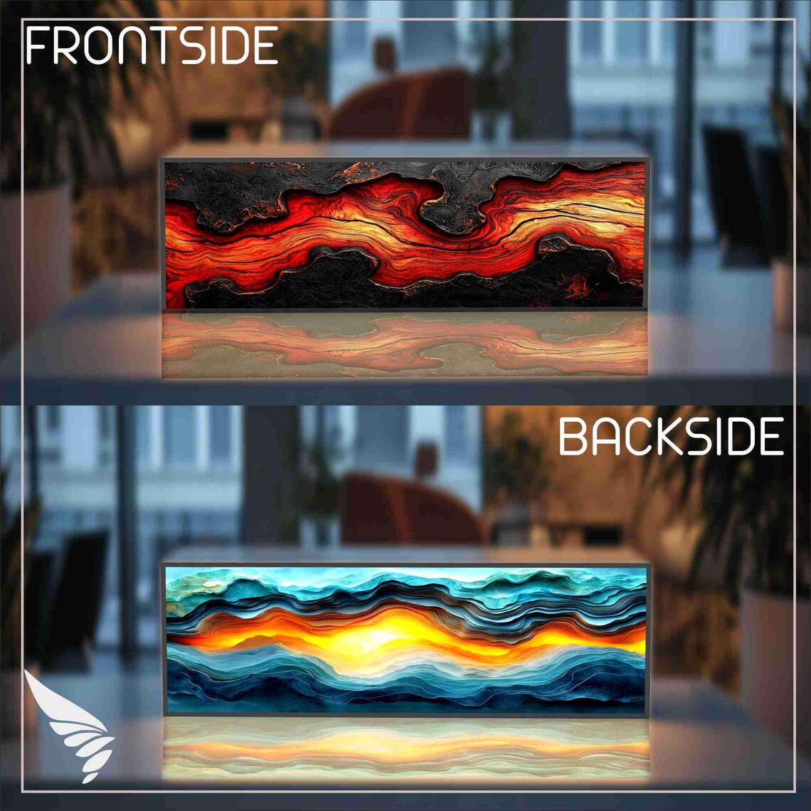 Handmade Marble Pattern LED Lightbox: Dimmable Abstract Stone Art Lamp ...