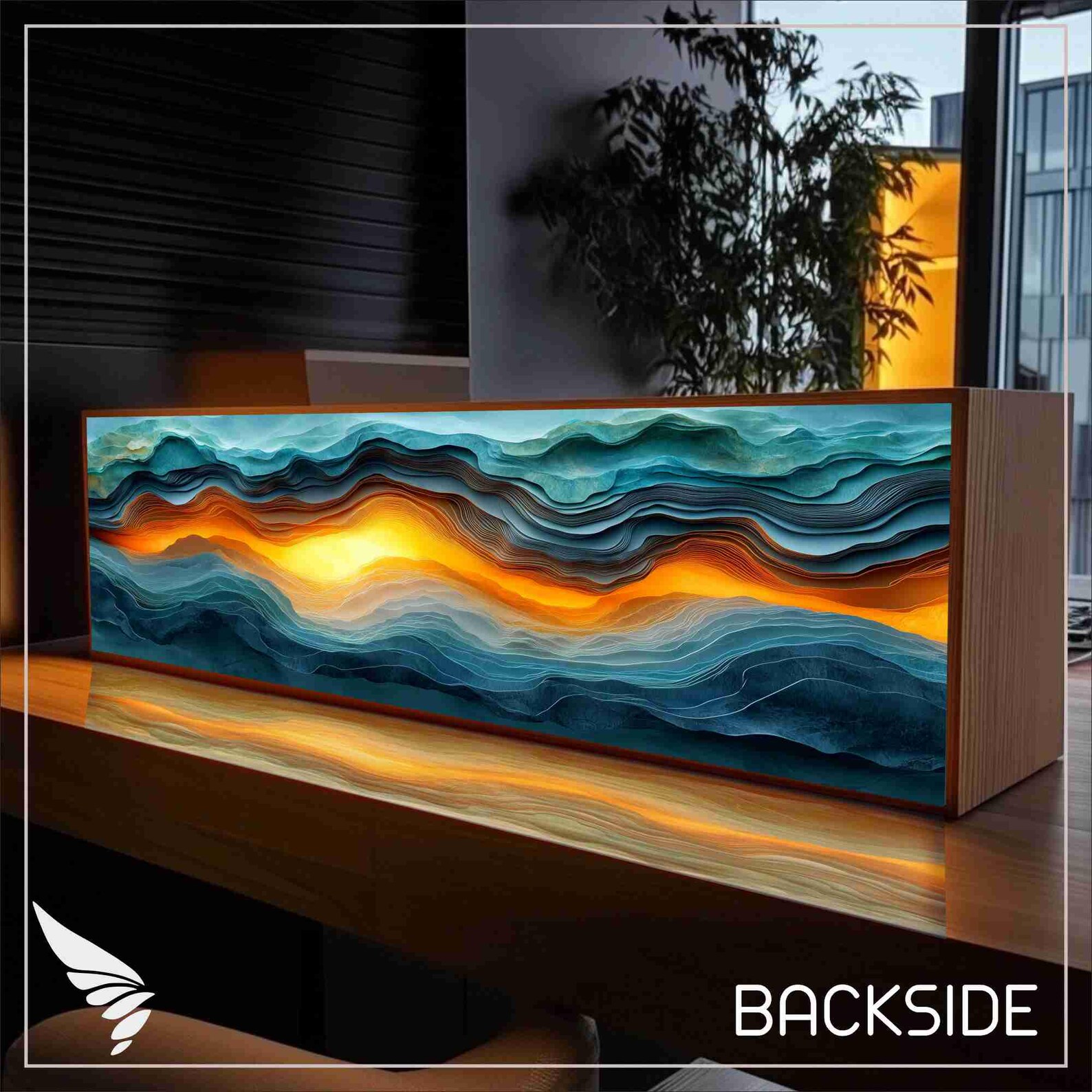 Handmade Marble Pattern LED Lightbox: Dimmable Abstract Stone Art Lamp ...