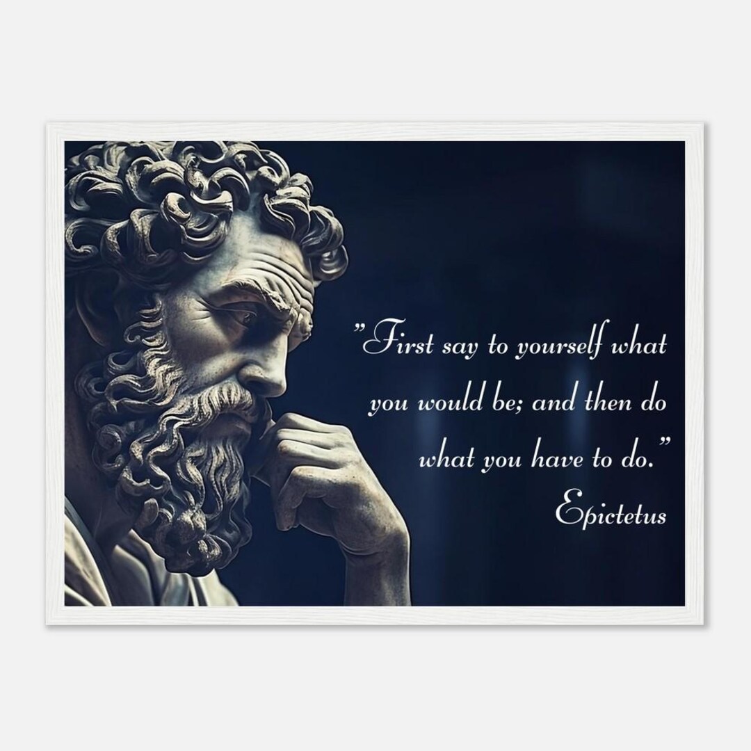 Epictetus Stoic Quote Poster Wooden Framed Philosophy Art Classic Semi ...
