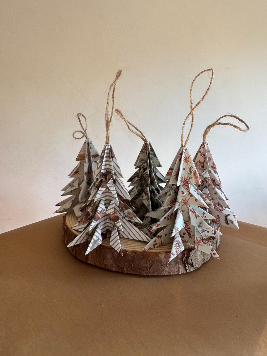 Mix and Match Handmade Origami Christmas Tree Ornaments (set of 5 ...