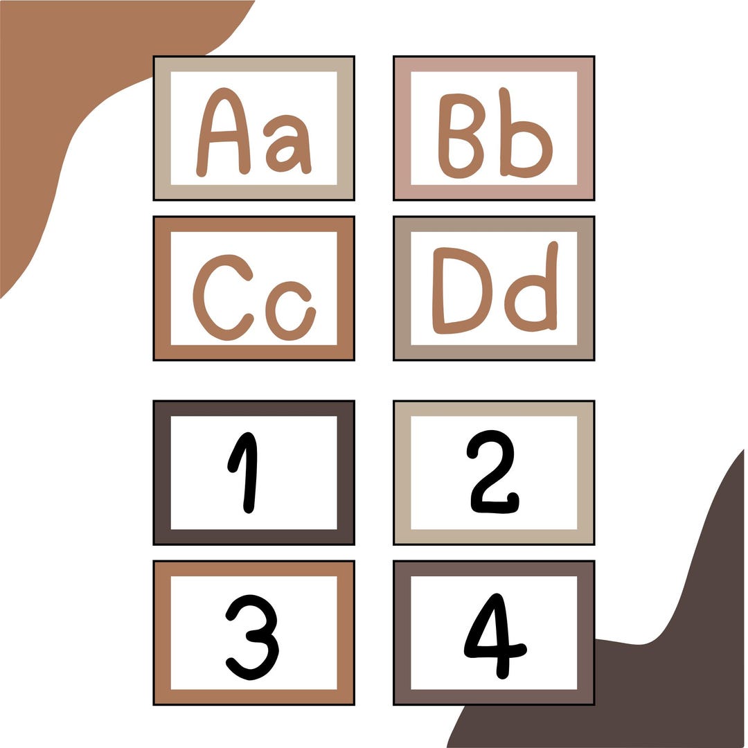 Montessori Inspired Abcs, Numbers, Shapes Flashcards for Kids Neutral ...