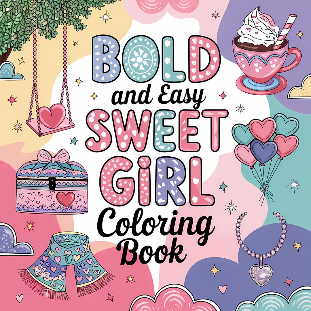 Bold & Easy Coloring Pages | PDF DOWNLOAD | Instant Download | Sweet ...