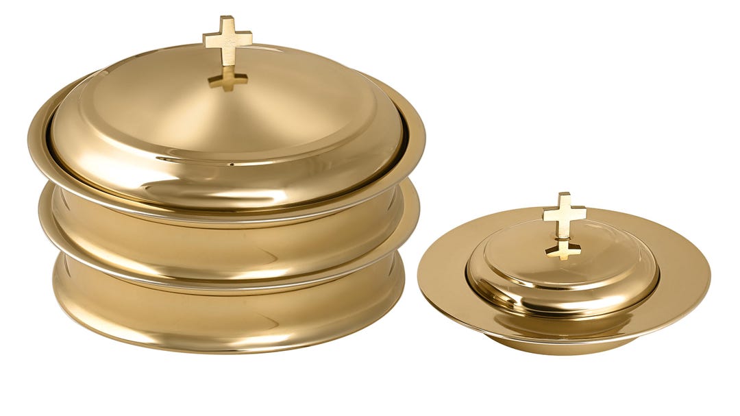 Communion Wine Tray Set Stainless Steel Stackable Bread Plate Church ...