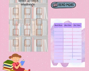 30-day Reading Challenge Printable Track Your Reading Goals Digital ...