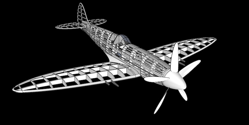 Spitfire Rubber Powered Airplane - Etsy