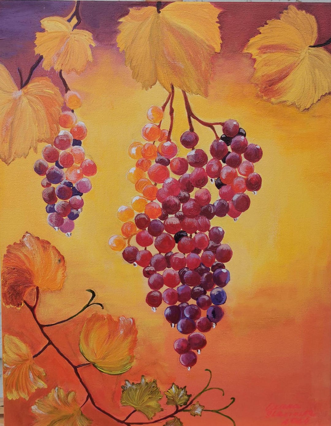 The Painting "grape", Original Picture, Acrylic Paints, Home Wall Decor ...