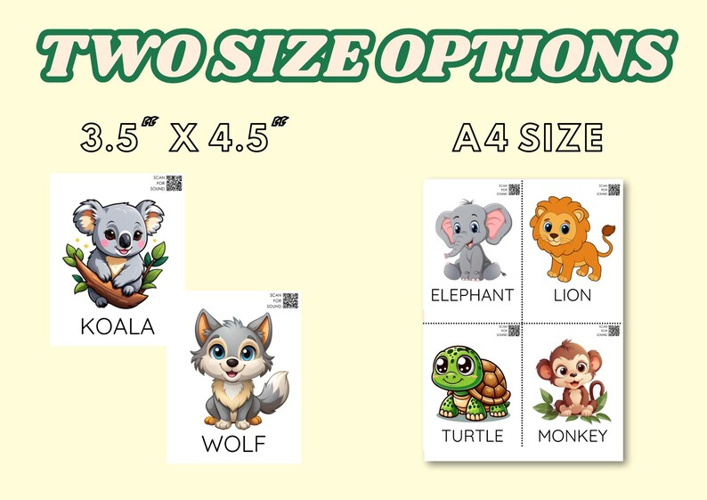30 Zoo Animals Flashcards With Sounds , Safari Flash Cards, Animal ...