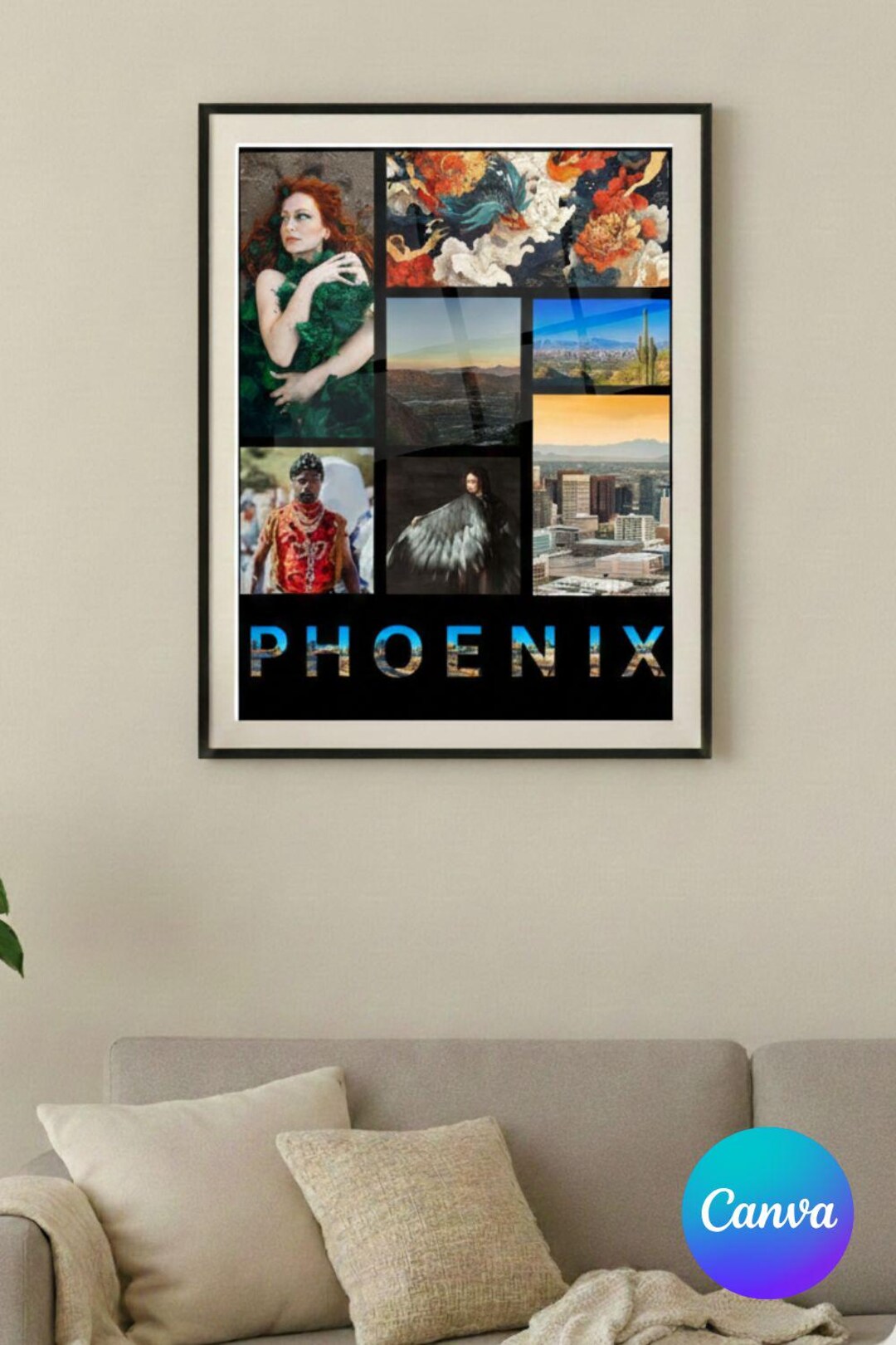 Editable PHOENIX Photo Collage Template – Custom City Travel Memory ...