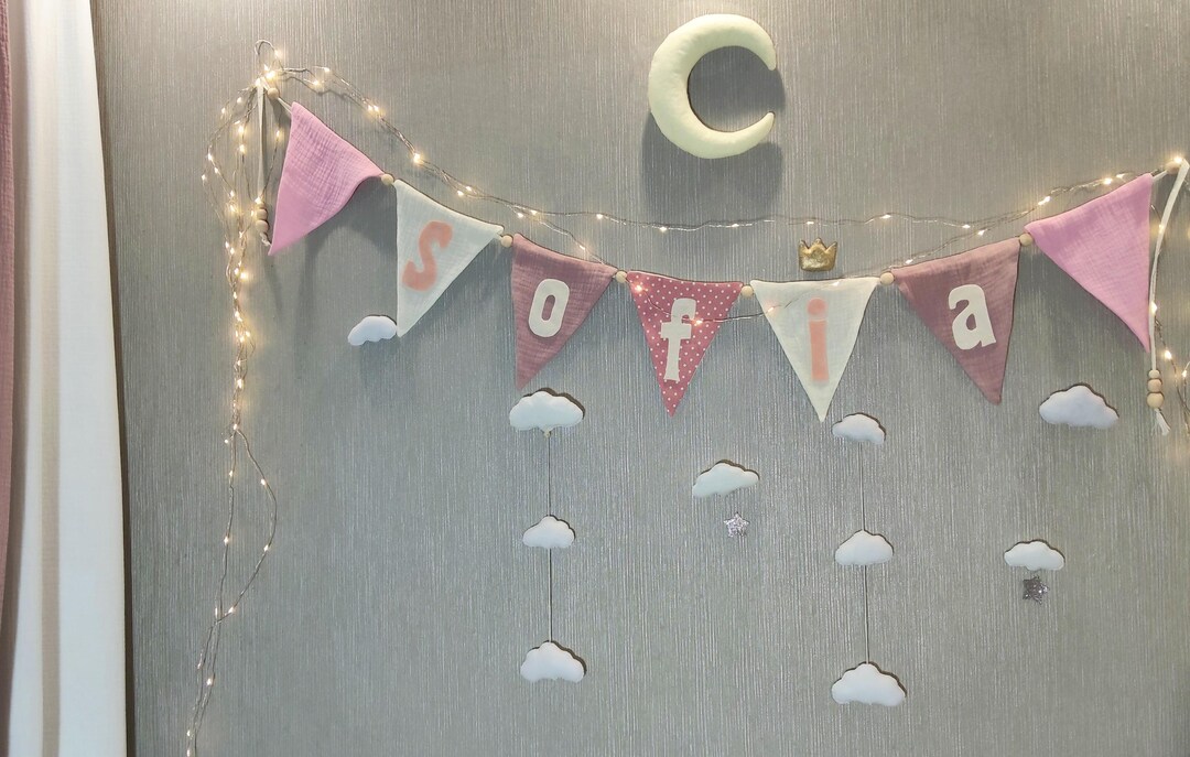 Custom Bunting Banner With Letter Personalized Pennant Chain Triangle ...