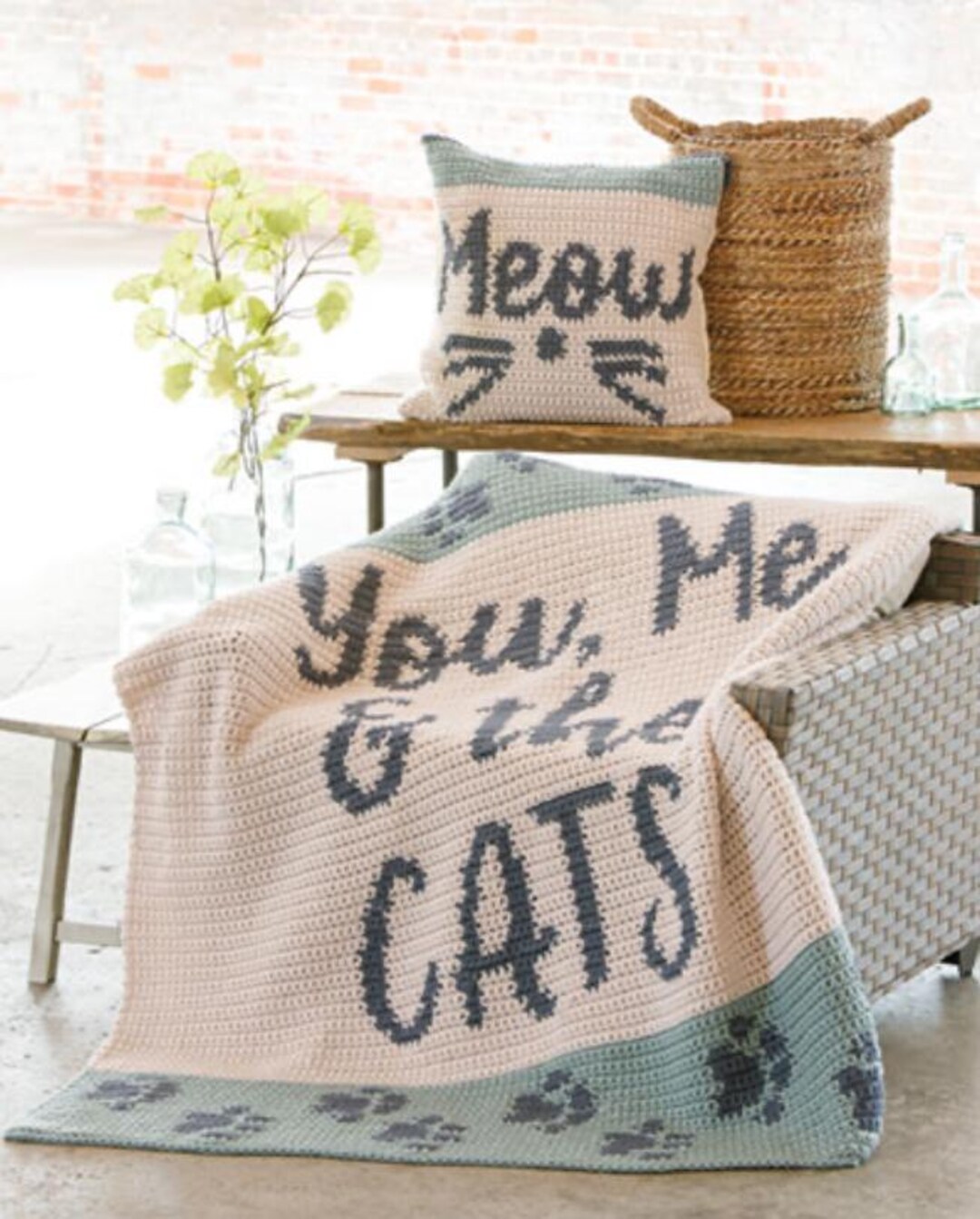 Crochet Afghan, Crochet Cat Blanket,crochet Pattern,crochet Cat Afghan ...