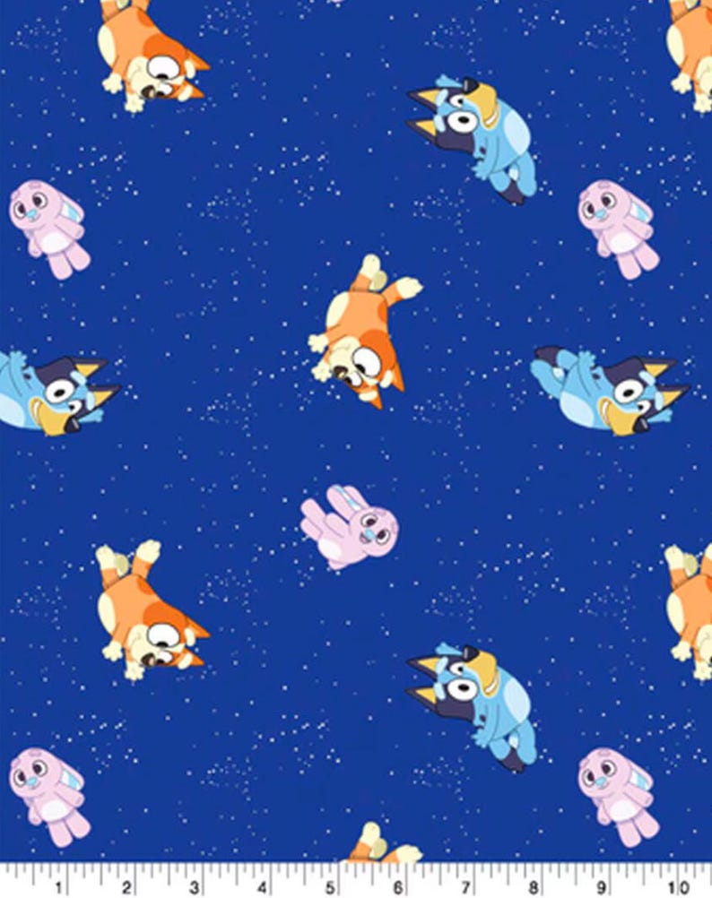 Bluey Cotton Fabric, Bluey, Bluey and Bingo Fabric, Fabric by the Yard ...