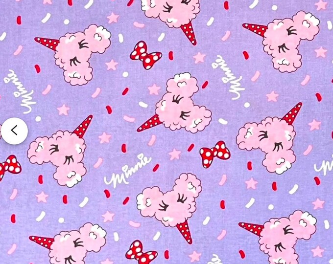 Minnie Mouse Cotton Fabric, Mickey Mouse, Disney Fabric, Cotton Fabric ...