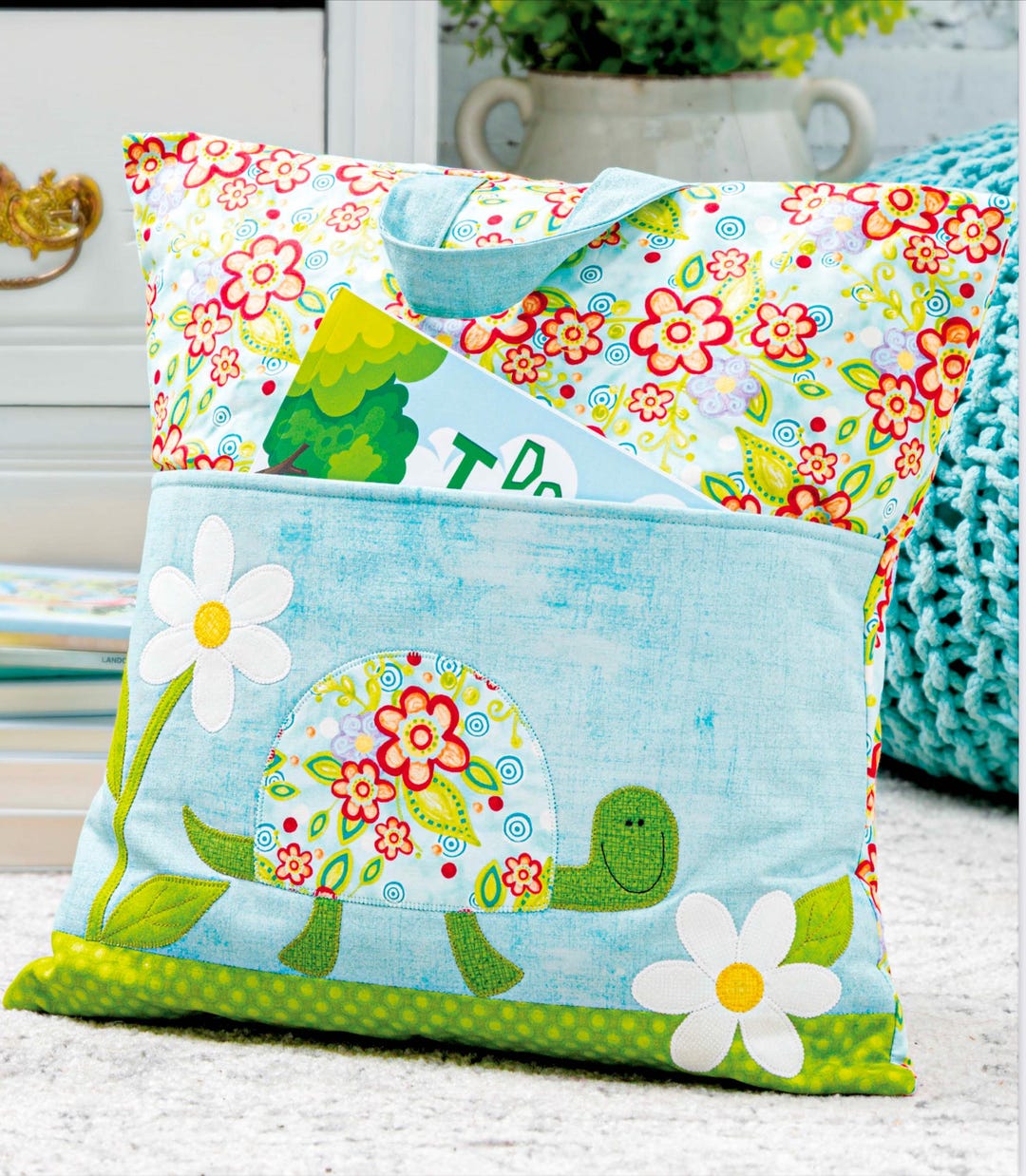 Quilt Pattern, Book Caddy, Book Buddy Sewing Pattern, Kids Pillow, Kids ...