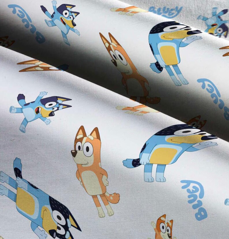 Bluey Cotton Fabric, Bluey, Bluey and Bingo Fabric, Fabric by the Yard ...