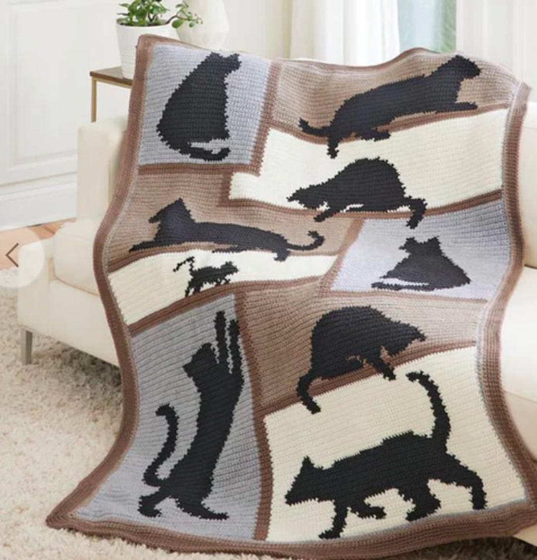 Crochet Afghan, Crochet Cat Blanket, Crochet Blanket Pattern, Crochet ...