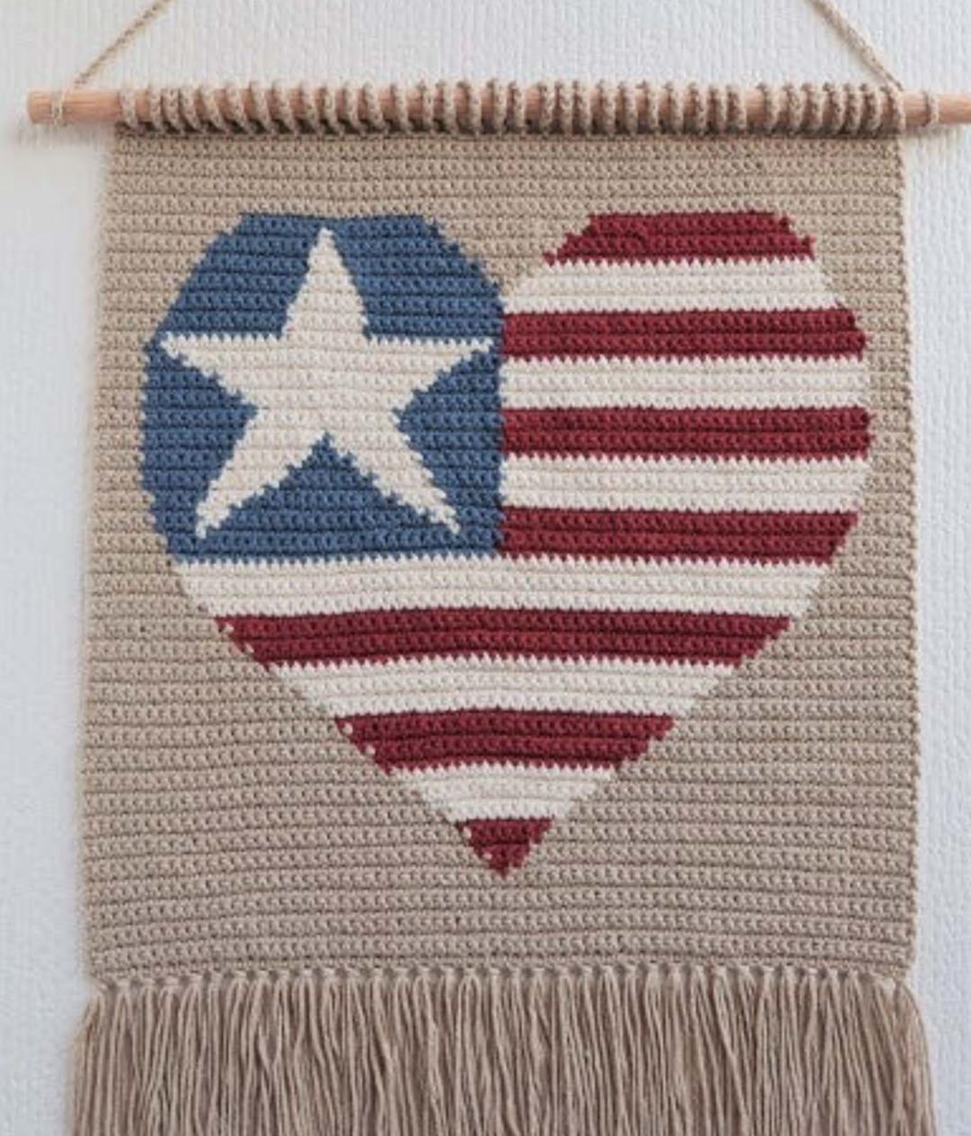 Crochet Pattern,crochet Wall Hanging,crocheted Flag Wall Hanging ...