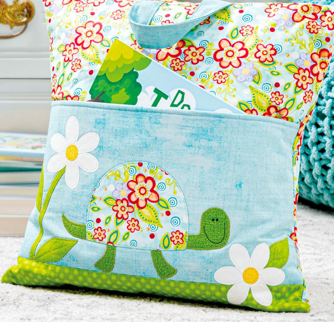 Quilt Pattern, Book Caddy, Book Buddy Sewing Pattern, Kids Pillow, Kids ...