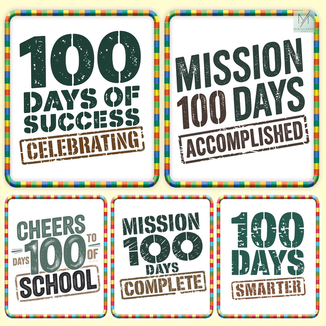 Military 100 Days of School Clipart Bundle, 10 PNG Happy 100 Days of ...
